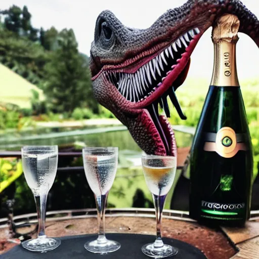 fancy dinosaur drinking prosecco | Stable Diffusion | OpenArt
