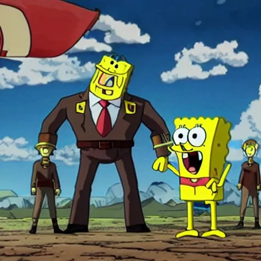 high detail full body shot of spongebob shooting a | Stable Diffusion ...