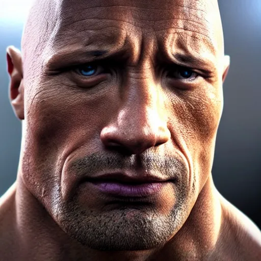 photorealistic dwayne johnson but he is made of rocks. | Stable ...