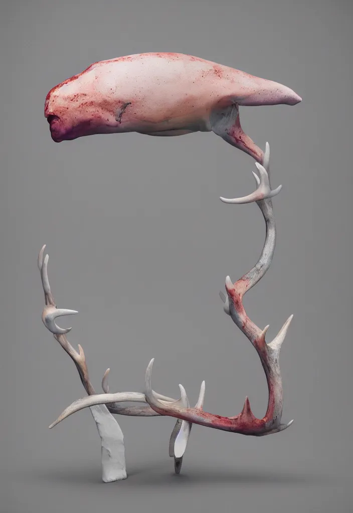 vibrant colors. delicate animal innards, antlers white | Stable ...