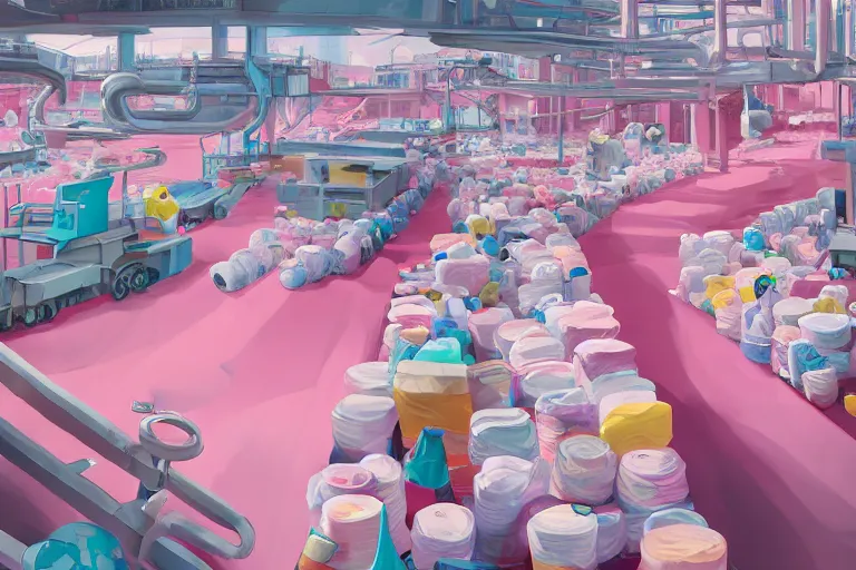 Diaper Disposal Factory, Overflowing with Diapers, | Stable Diffusion ...