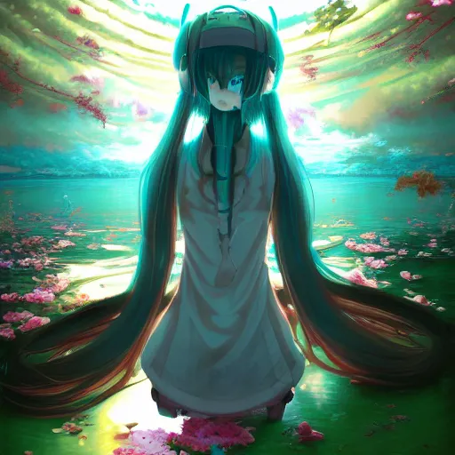 danbooru oil hatsune miku painting trending anime | Stable Diffusion ...