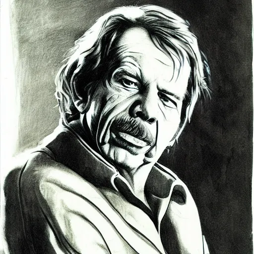 a comics drawing of vaclav havel by karel saudek | Stable Diffusion ...