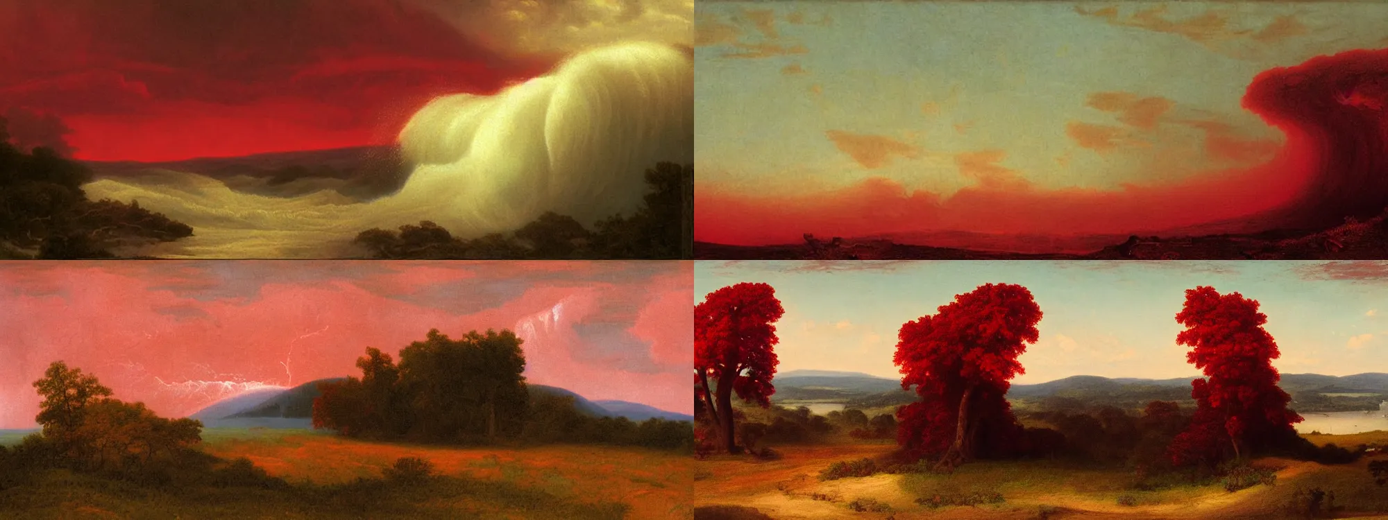 a tidal wave of bright red blood spilling out over a | Stable Diffusion ...