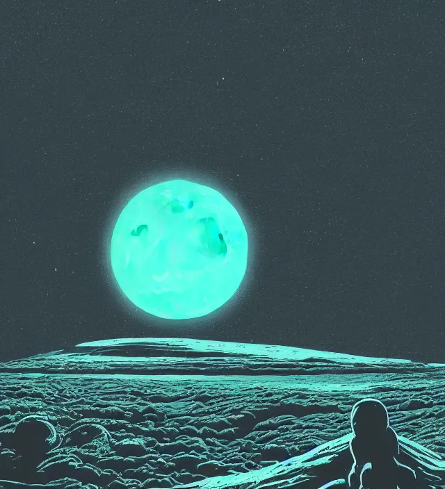 collosal alien entity in a galactic landscape, moon | Stable Diffusion ...