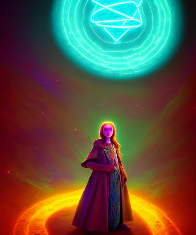 Portrait of a young solo mage wizarding glowing neon | Stable Diffusion ...
