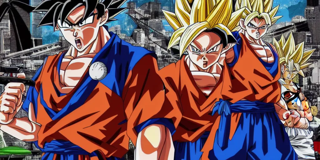 Goku from Dragon Ball Z as a 90s gangster in GTA V, | Stable Diffusion ...