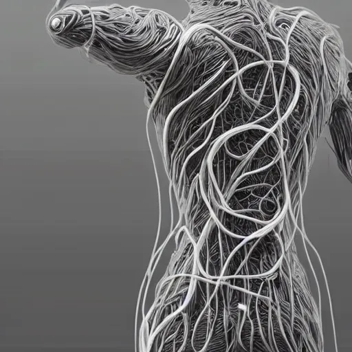 realistic anatomically correct detailed wire sculpture | Stable Diffusion