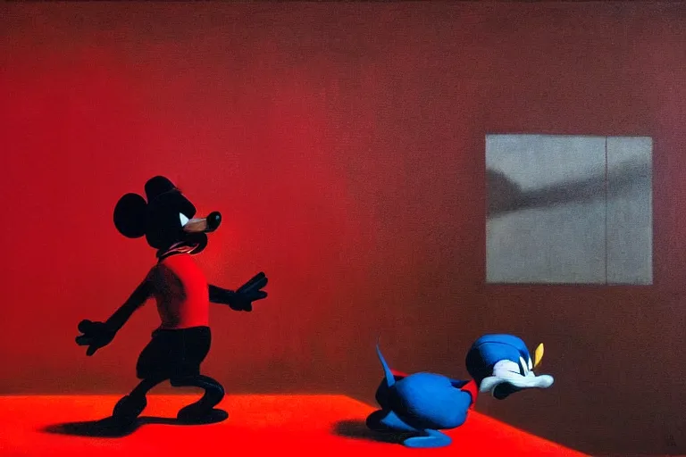 only with red, red thieves with mickey mouse donald | Stable Diffusion ...