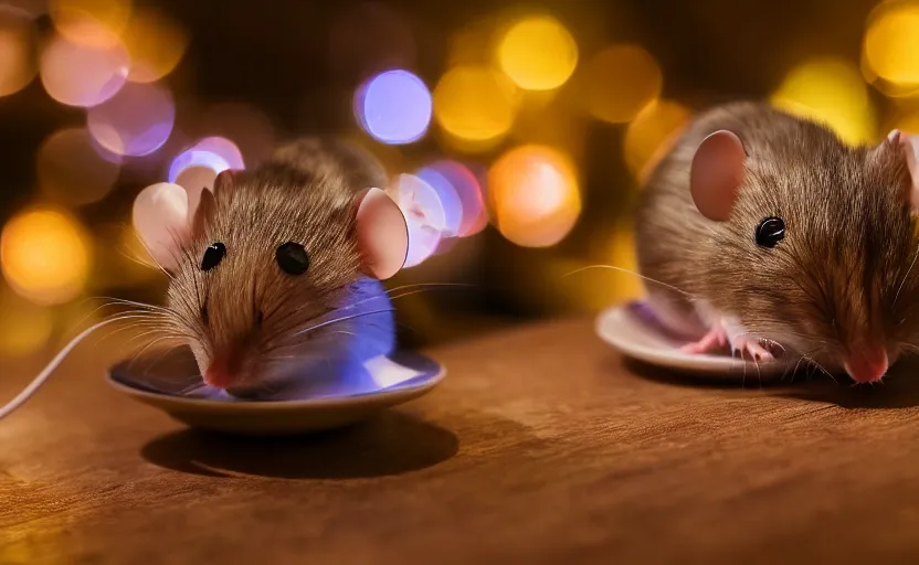 mouse cafe macro photography, bokeh lights, ambient, | Stable Diffusion ...