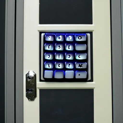retro futuristic keypad on door | Stable Diffusion | OpenArt