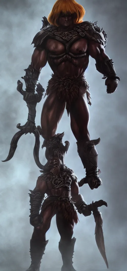 He-Man with a dark manner, centered fullest body | Stable Diffusion ...