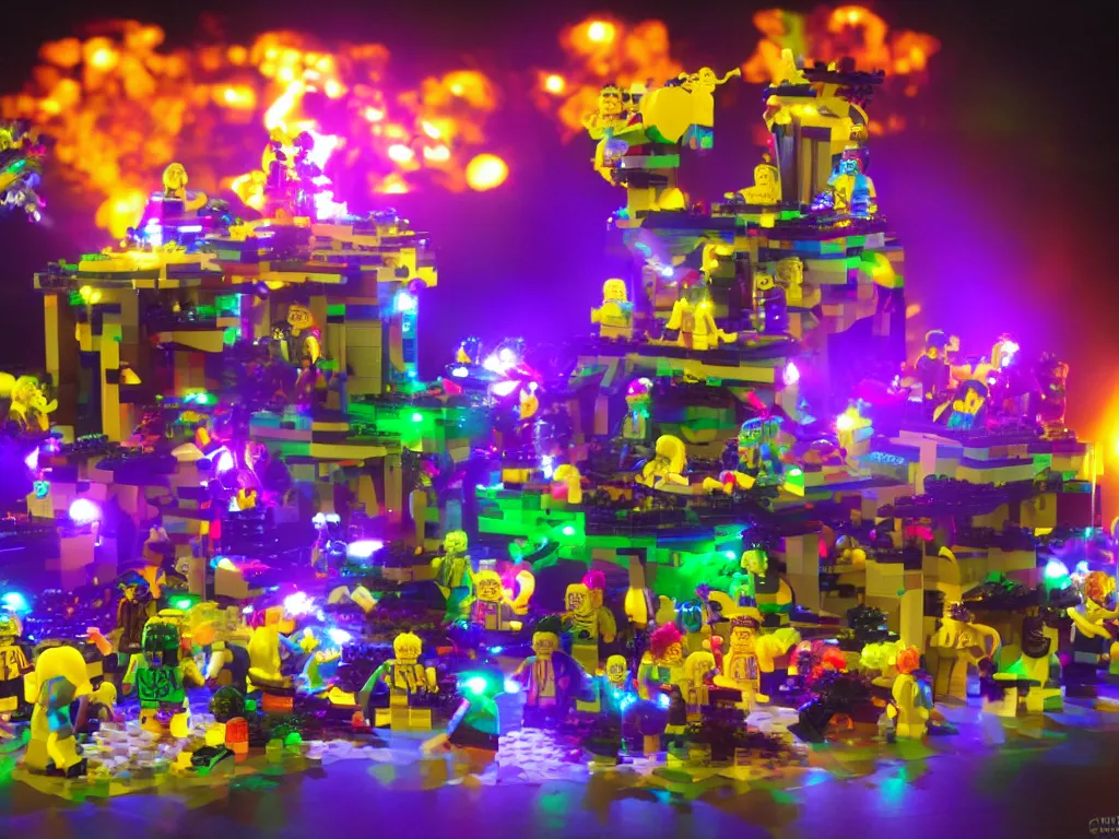 trance festival lego set, dramatic lighting | Stable Diffusion