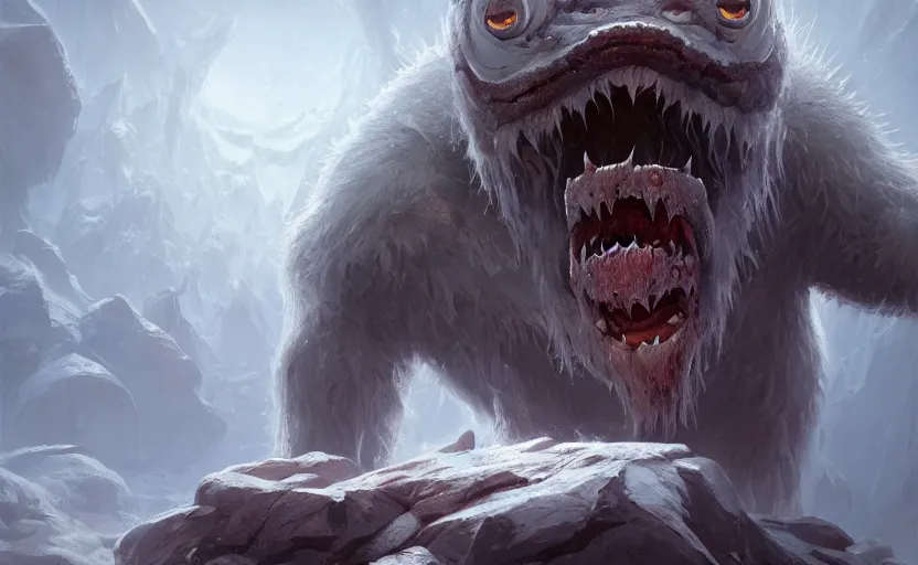 yeti monster with spider eyes and a maw of sharp | Stable Diffusion ...