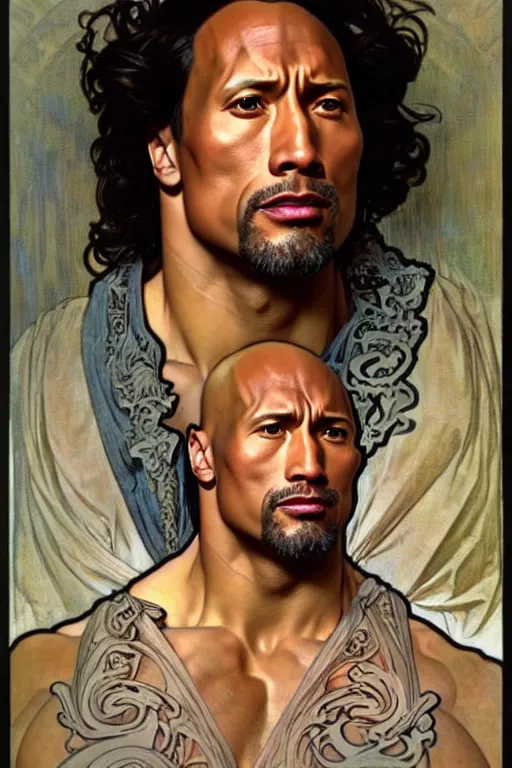 realistic detailed full portrait of 1700s Dwayne | Stable Diffusion ...