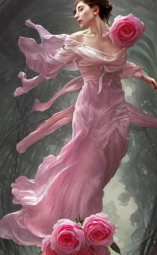 !!beautiful!! woman dressed in a vaporous wrapped | Stable Diffusion