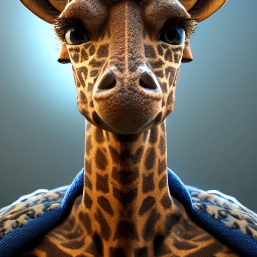 a highly detailed portrait of a humanoid giraffe in a | Stable ...