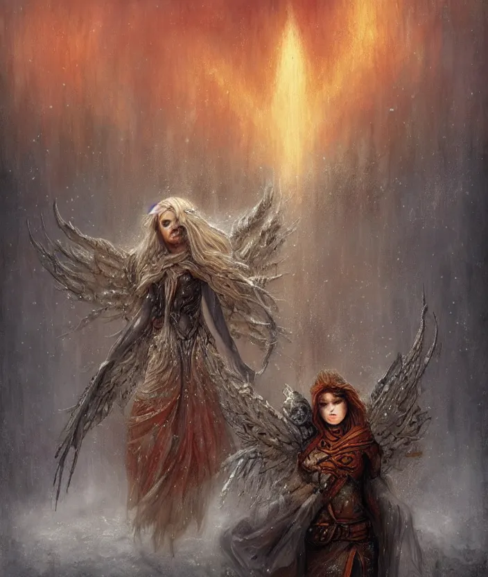 A beautiful detailed painting of a female angel | Stable Diffusion ...