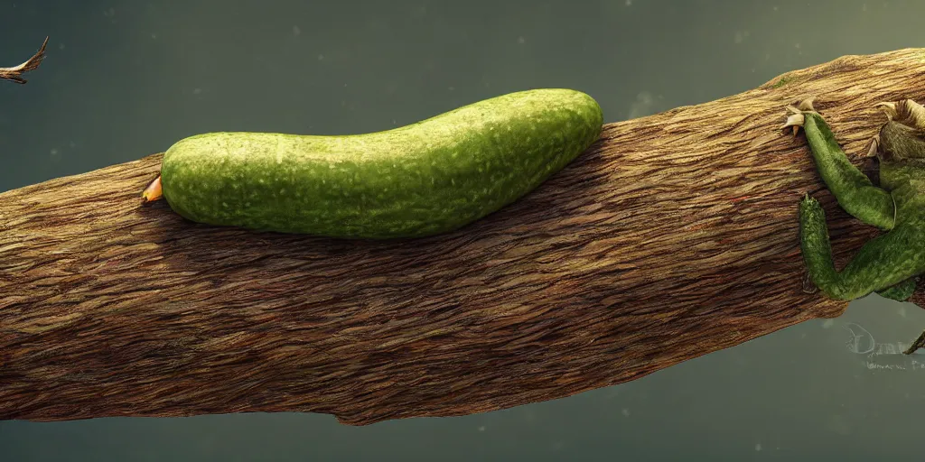 beautiful digital illustration of a pickle napping on | Stable ...