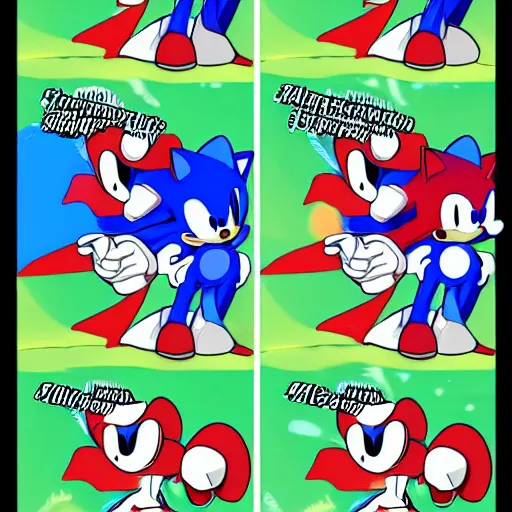 sonic and knuckles smooching each other. long | Stable Diffusion | OpenArt