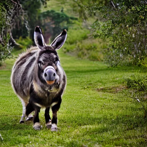 fat donkey playing the flute whilst riding a unicycle, | Stable ...