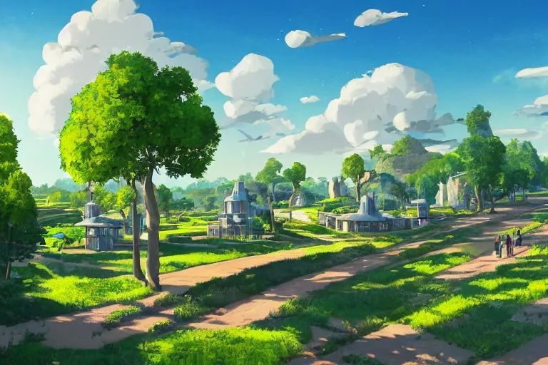 a beautiful landscape of a futuristic science fiction | Stable Diffusion