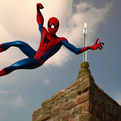 4 k cgi render of a gothic spider - man climbing up a | Stable ...