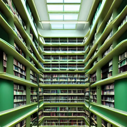 sci fi library brilliant light green vibes growing | Stable Diffusion