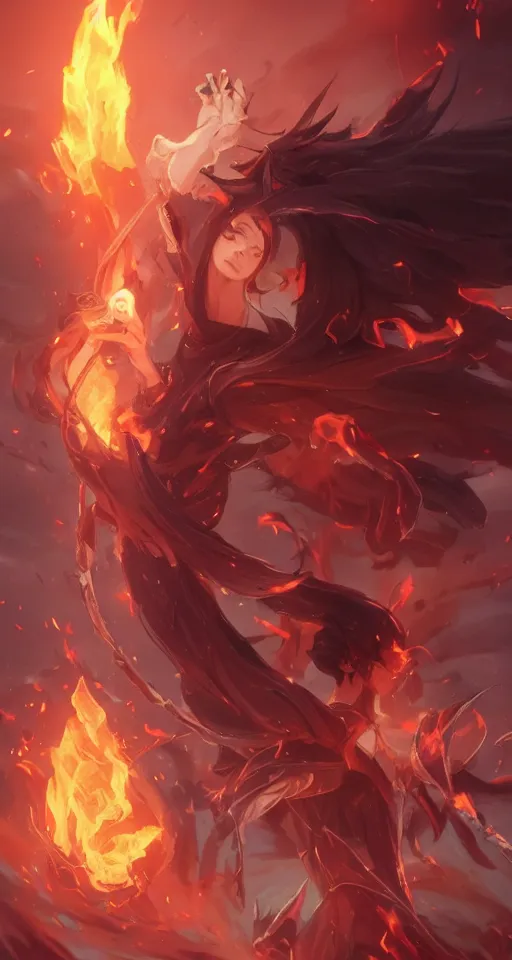 necromancer with fire and smoke and thunder, | Stable Diffusion | OpenArt