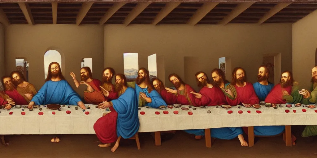 the last supper by olof krans oil on board | Stable Diffusion | OpenArt