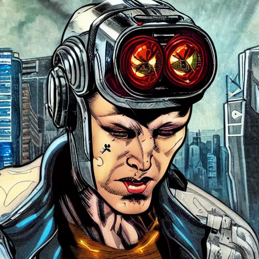 A comic book cover of a cyberpunk mutant wearing | Stable Diffusion ...