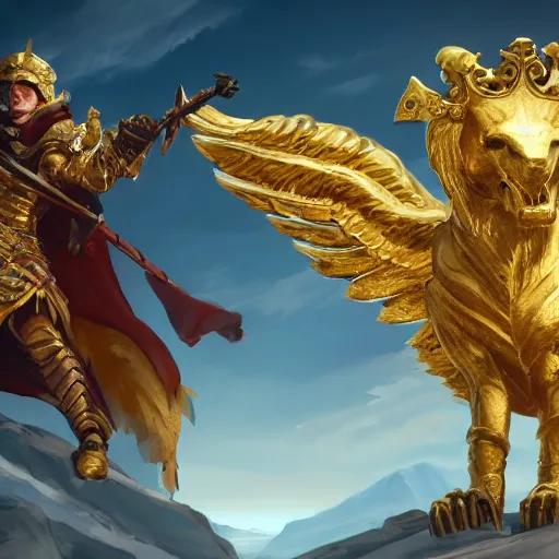 a human king holding a golden sword and a golden | Stable Diffusion ...