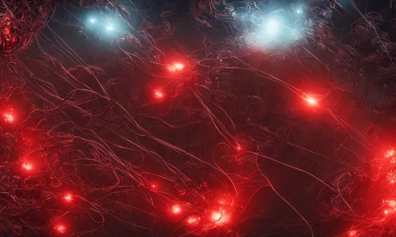 a bloody red neurological network spanning across the | Stable ...