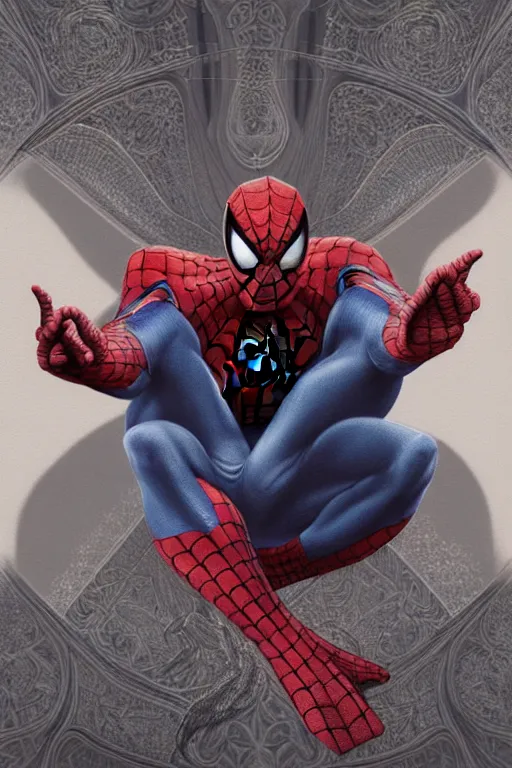 majestic and regal portait of big fat tummy spiderman, | Stable ...