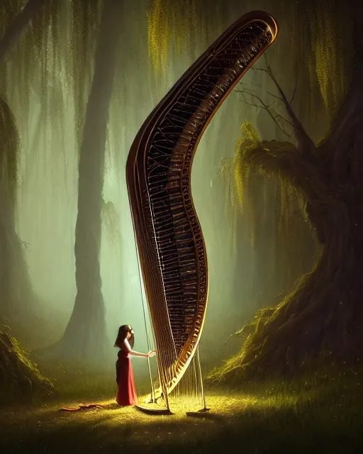 highly detailed surreal vfx portrait of a cursed harp | Stable Diffusion | OpenArt