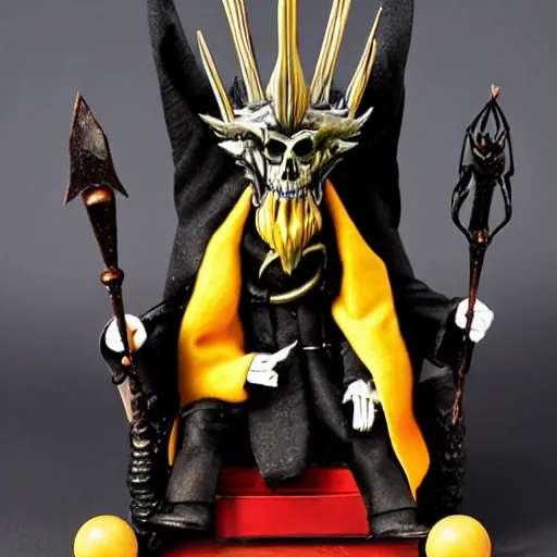 Dark wizard sitting on a throne of lost toys | Stable Diffusion | OpenArt