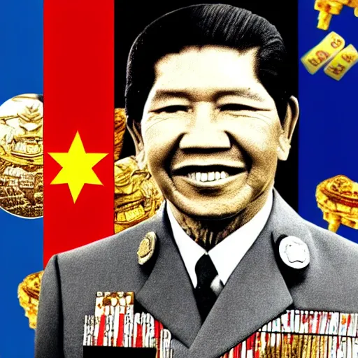 realistic photo of ferdinand marcos with a dictator's | Stable ...