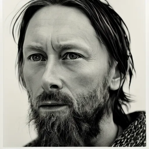 Thom Yorke singer songwriter long beard, a photo by | Stable Diffusion | OpenArt