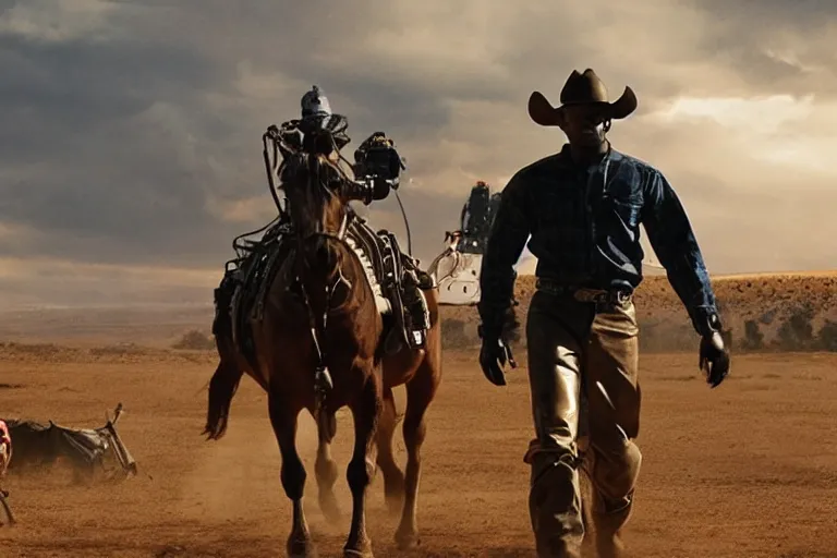 a giant mechanical cowboy piloted by will smith. ultra | Stable ...