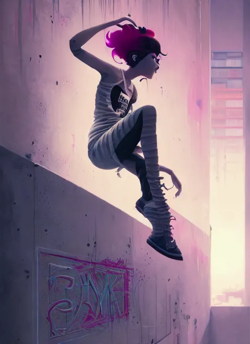 highly detailed matte painting, of punk girl sitting | Stable Diffusion ...