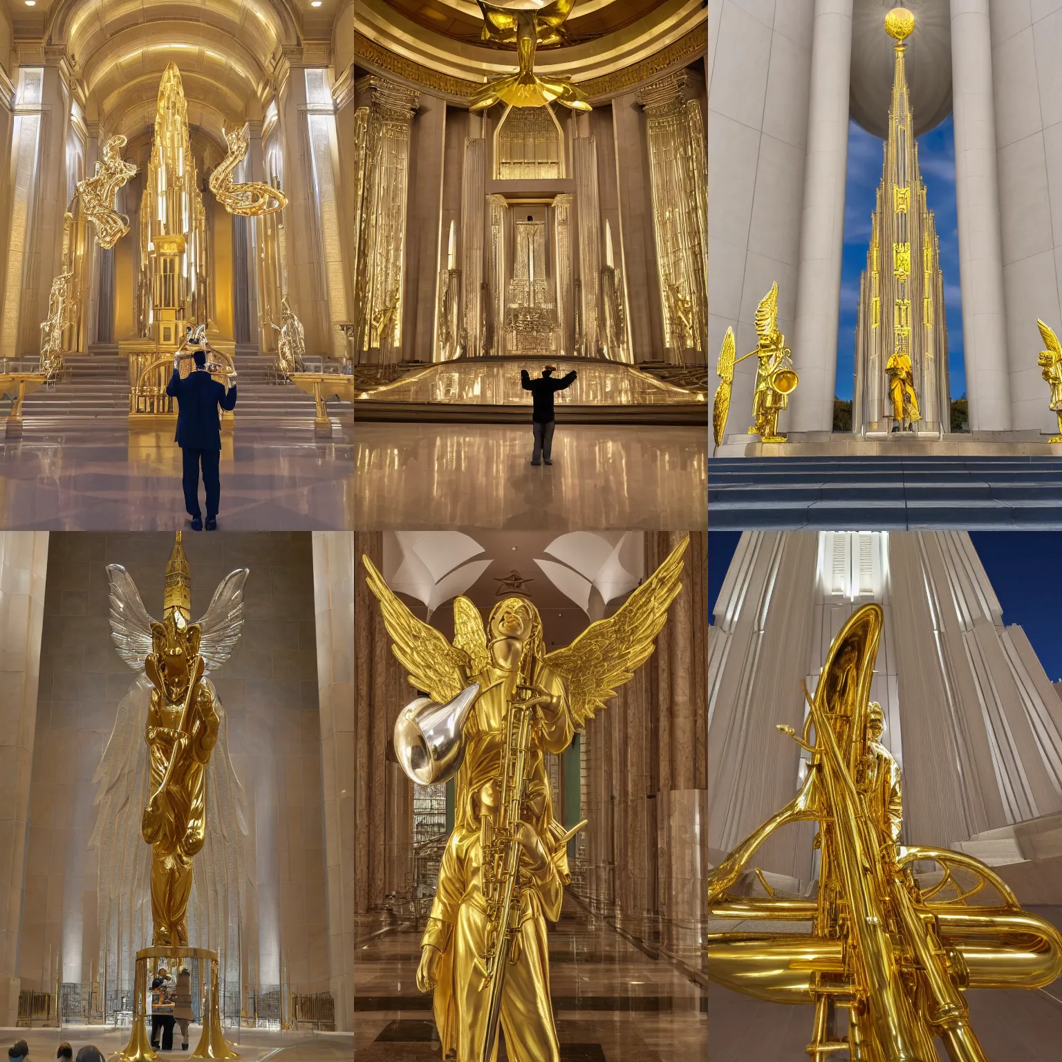 picture of golden angel lucario mormon temple slc | Stable Diffusion ...