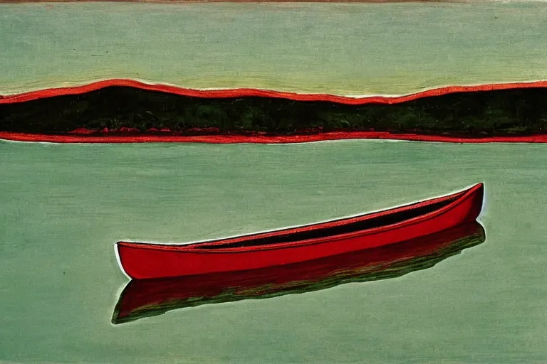 a canoe on a river by peter doig | Stable Diffusion