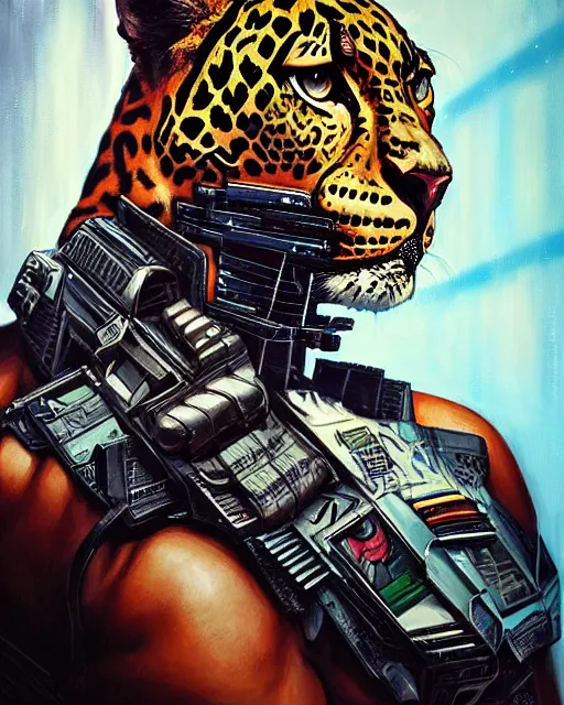 a portrait of a muscular anthropomorphic cyberpunk | Stable Diffusion ...