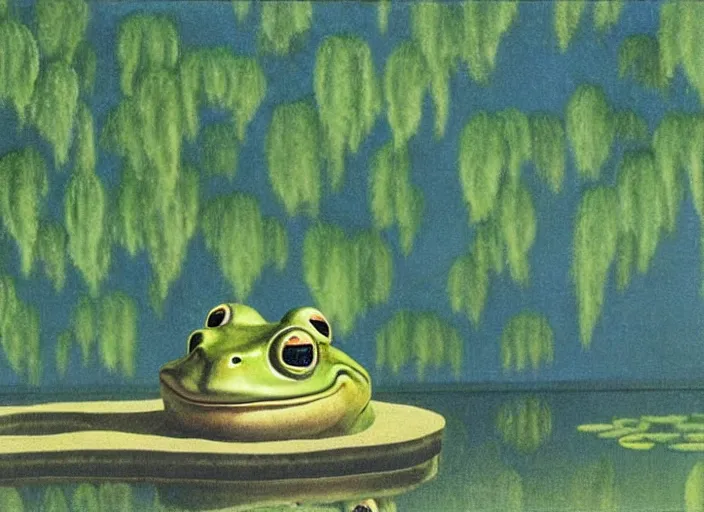 spherical frog looking out of a pond with a non - | Stable Diffusion ...