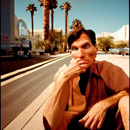 closeup portrait of Jerma in a Las vegas street, sus | Stable Diffusion