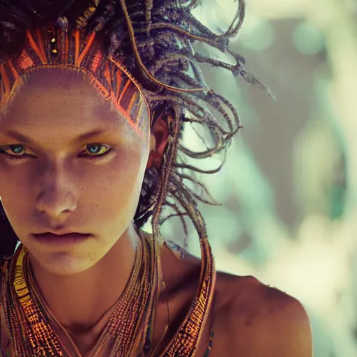 portrait of a stunningly beautiful alien tribal | Stable Diffusion ...