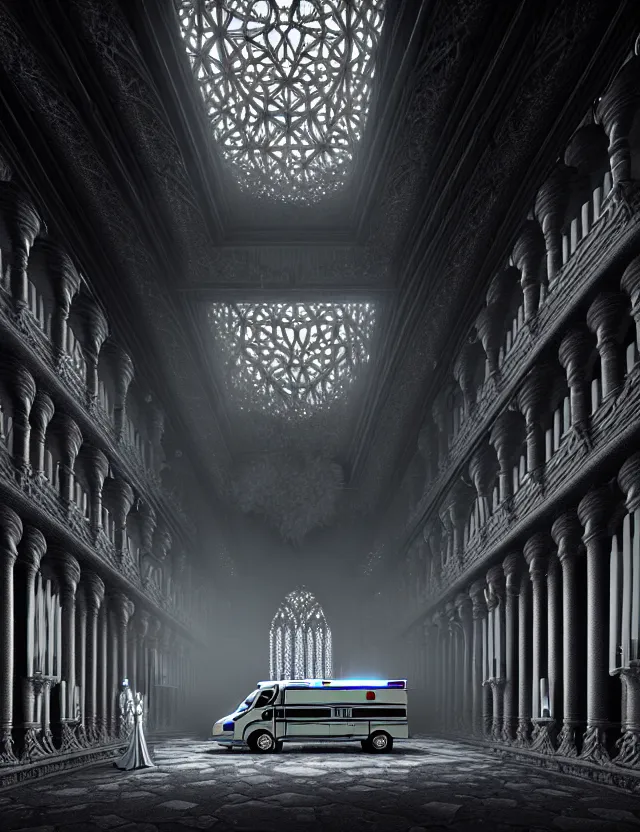 immense gothic crematorium with ambulance, dead | Stable Diffusion | OpenArt