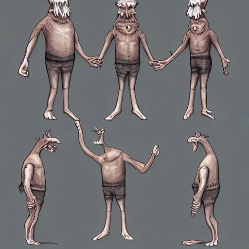 character turnaround sheet for a monster in a human | Stable Diffusion