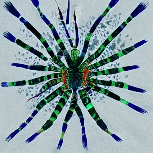 A colourful illustration of the Crescent Weave Spider, | Stable ...