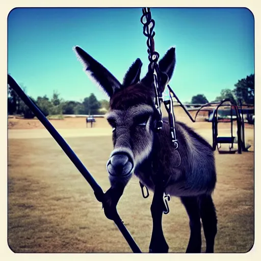 sci fi animorphic donkey on a playground swing | Stable Diffusion | OpenArt